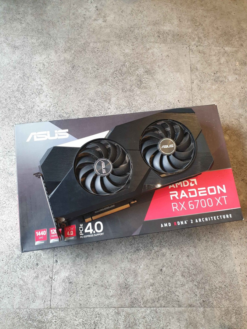 ASUS DUAL RX 6700 XT 12GB GDDR6 RADEON VGA / 6700XT, Elektronik, Bagian ...