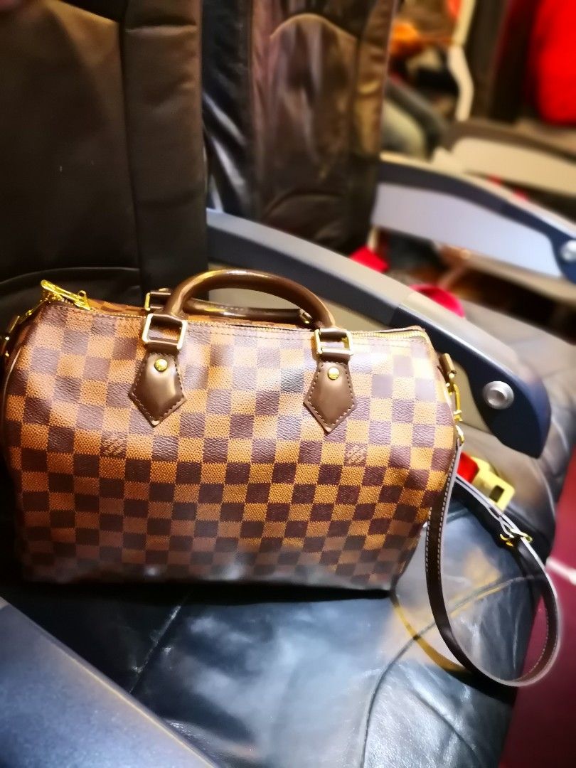 Authentic full set Louis Vuitton Speedy 30 Bandouliere Damier Ebene - Made in France, includes ...
