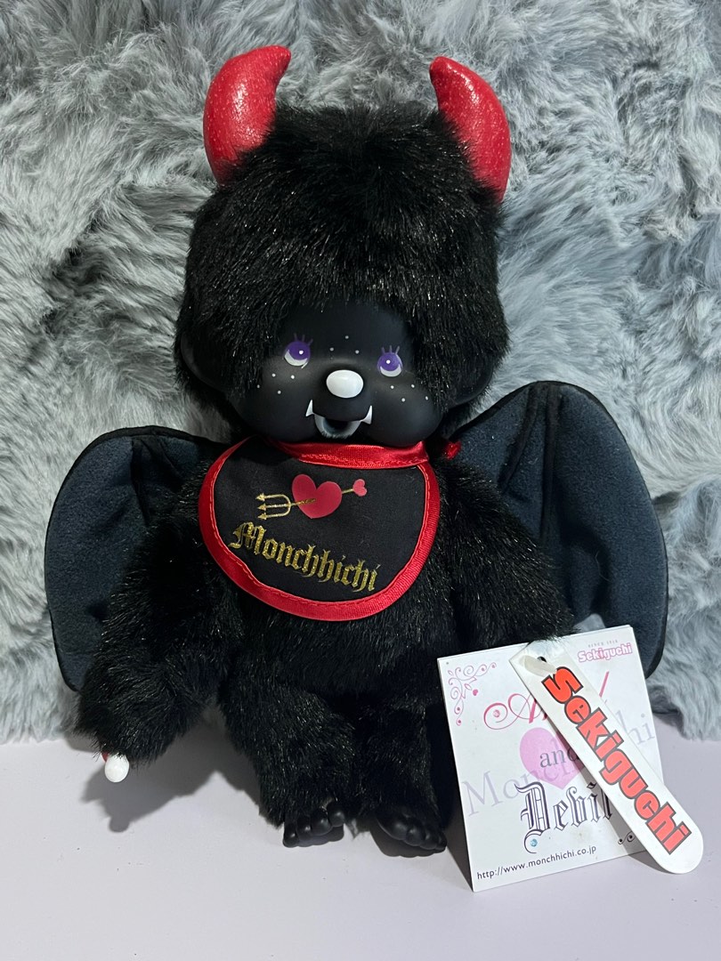 Black Devil Monchhichi-Rare Item, Hobbies & Toys, Toys & Games on Carousell