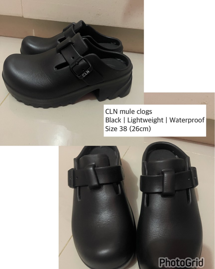 CLN mule clogs, Women's Fashion, Footwear, Wedges on Carousell