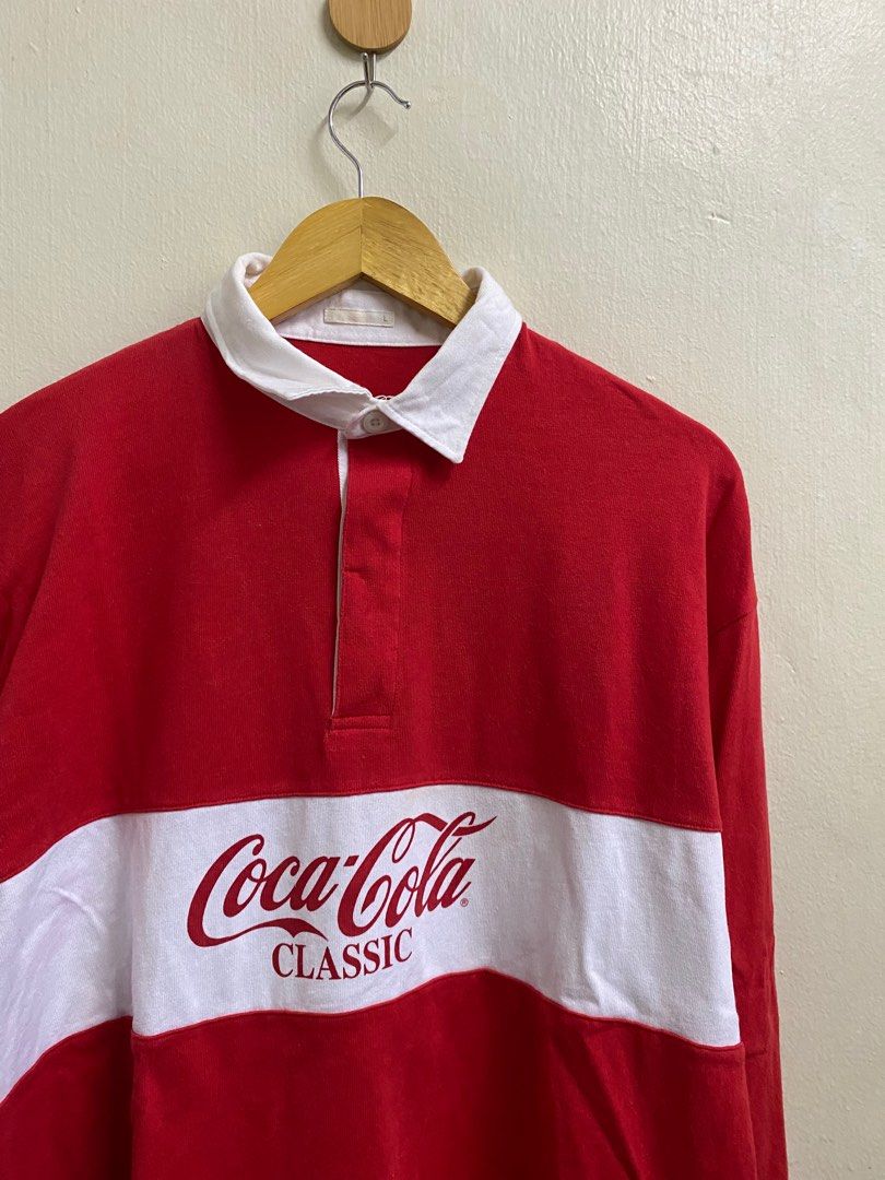 Coca Cola Polo Rugby Collar Shirt, Men's Fashion, Tops & Sets, Tshirts ...