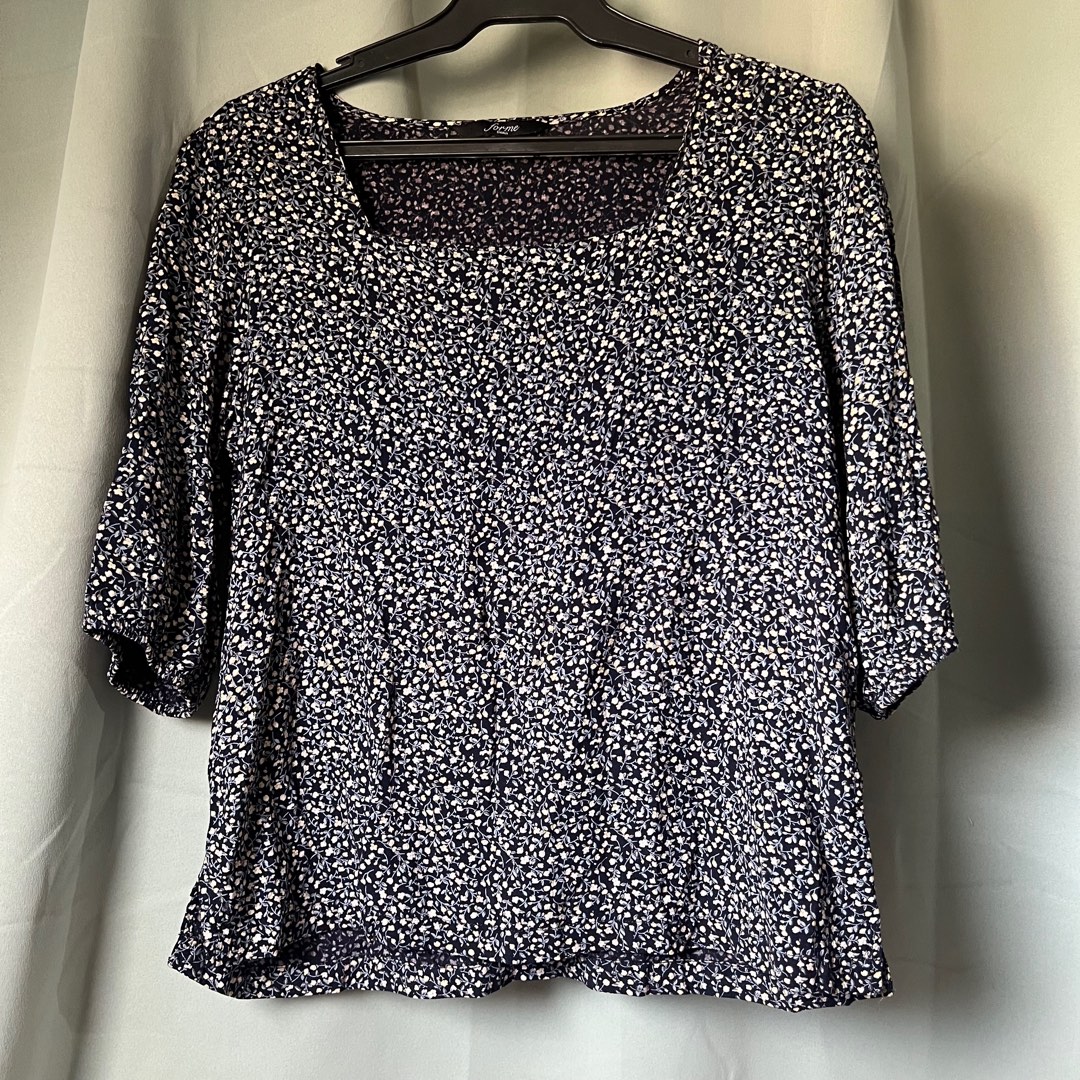 forme square neck floral blouse, Women's Fashion, Tops, Blouses on ...