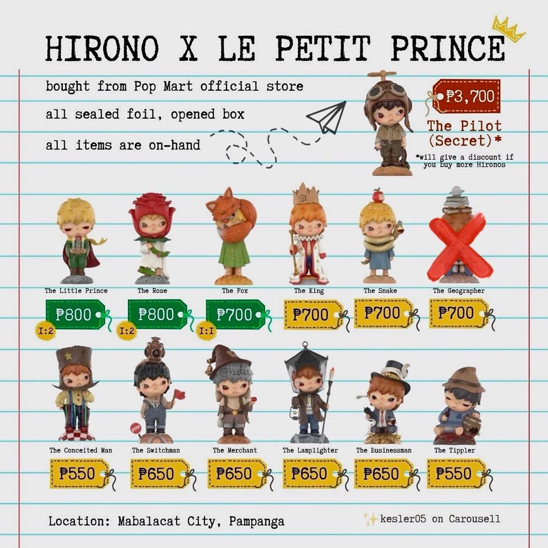 HIRONO LPP (Le Petit Prince) - Pilot (Secret); Fox; Snake; Conceited ...