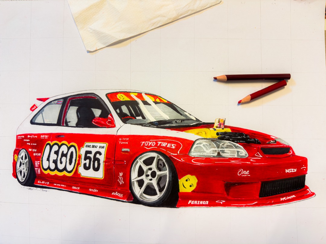 HONDA EK9 Lego livery, Hobbies & Toys, Stationery & Craft, Art & Prints on Carousell