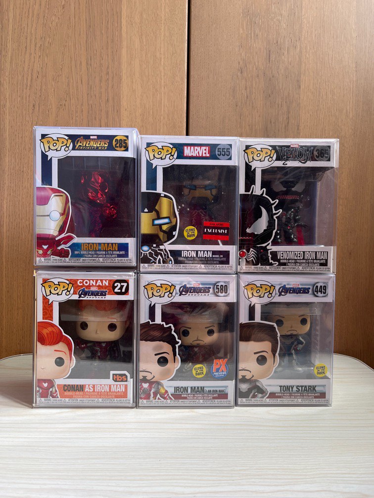 Iron Man Funko Pops - Venomized - Conan - Tony Stark - GITD - glow in ...