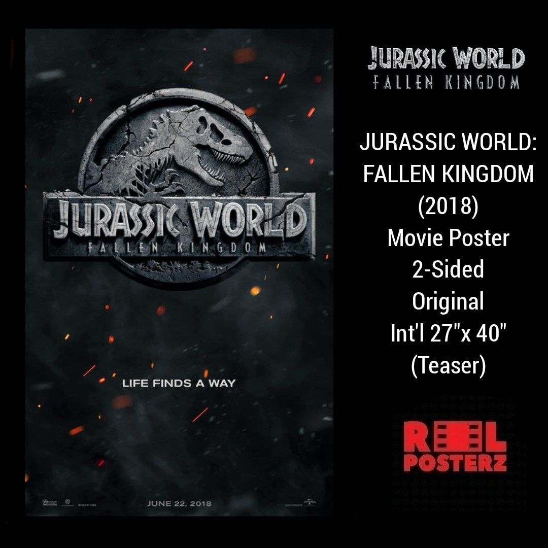 JURASSIC WORLD: FALLEN KINGDOM (2018) Movie Poster 2-Sided Original ...