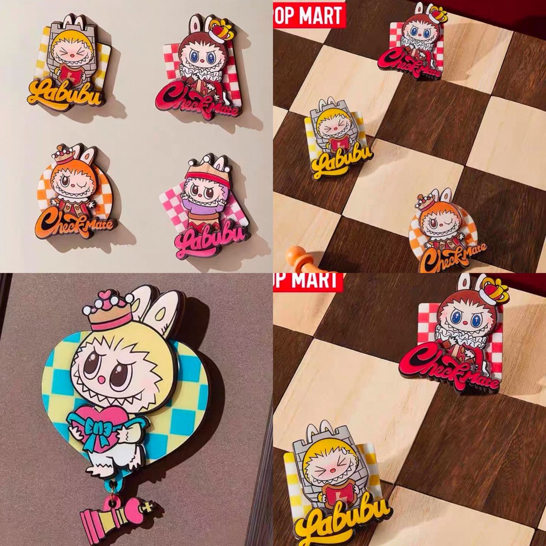 LABUBU THE MONSTERS BADGE LETS CHECKMATE SERIES POPMART / FULL SET ...