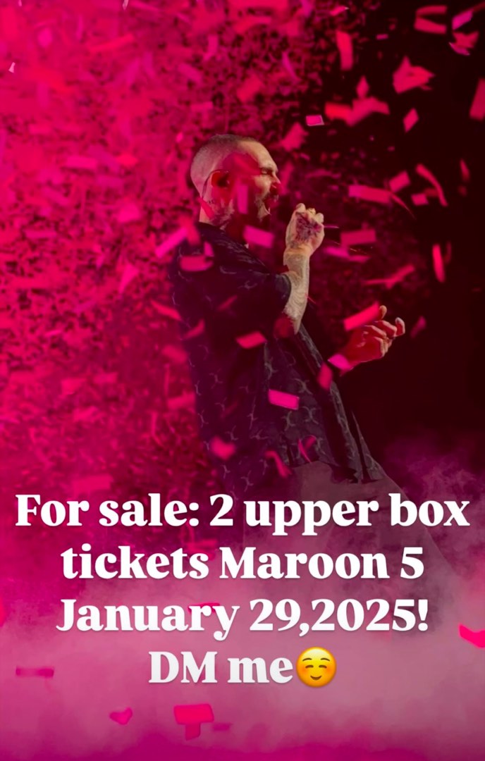 Maroon 5 Ticket UpperBox, Tickets & Vouchers, Event Tickets on Carousell