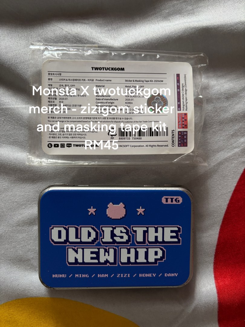 Monsta X twotuckgom merch - zizigom sticker and masking tape kit ...