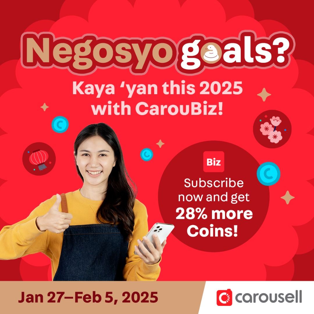 Negosyo goals? Kaya ‘yan this 2025 with CarouBiz! 🎆, Announcements on Carousell