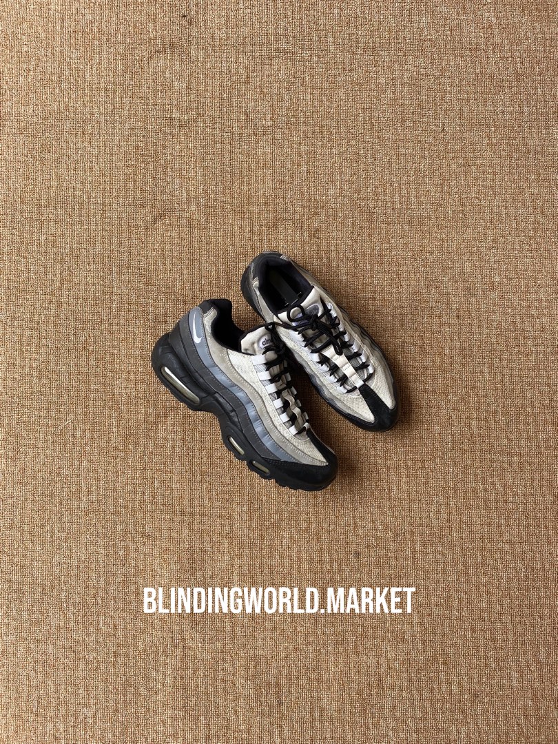 NIKE AIRMAX 95 ESSENTIAL BLACK GREY, Fesyen Pria, Sepatu , Sneakers di Carousell