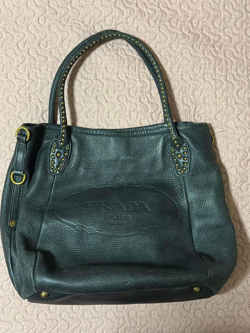 Prada Rivet Tote, Luxury, Bags & Wallets on Carousell
