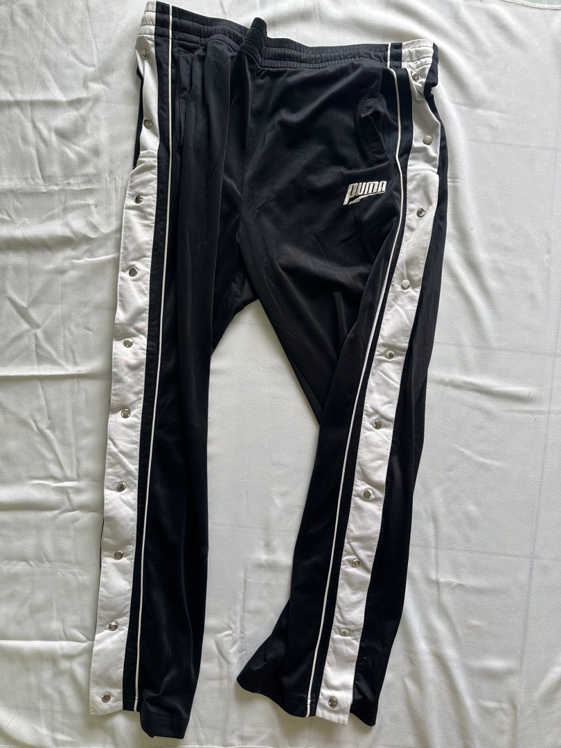 PUMA Black Snap Button, Men's Fashion, Bottoms, Trousers on Carousell