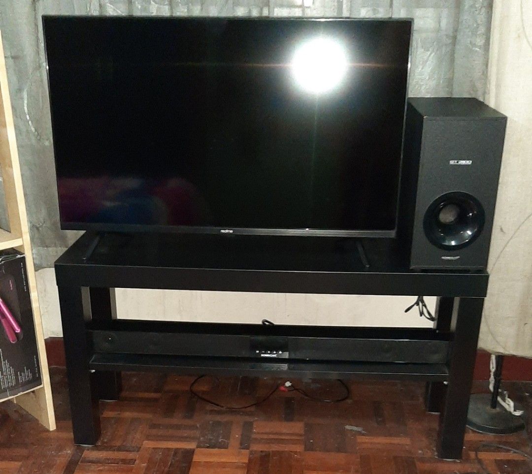 Realme 32 inch + Sonic gear Sound Systems + IKEA TV benches, TV & Home ...