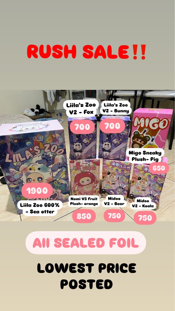 RUSH SALE!!! Liila Zoo, Nommi, Migo, Midoo, Hobbies & Toys, Toys ...