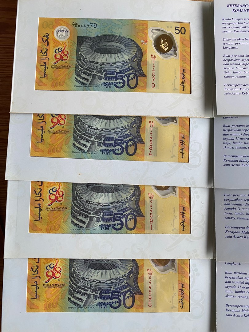 Sukom Rm50 x 4 notes, Hobbies & Toys, Collectibles & Memorabilia ...