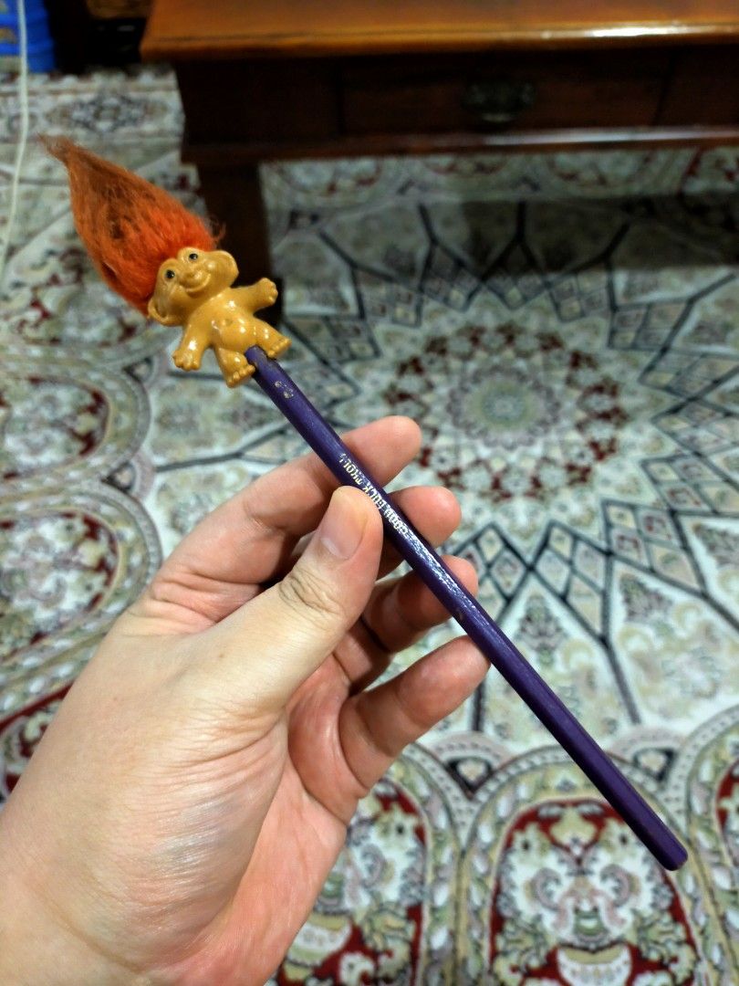 SUPER RARE Vintage 90s Good Luck Troll Pencil - Orange Hair, Hobbies ...