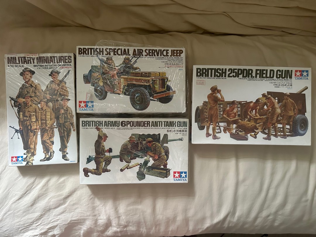 Tamiya 1/35 - British: Infantry Patrol figures, SAS Jeep, 25 Pdr Field ...