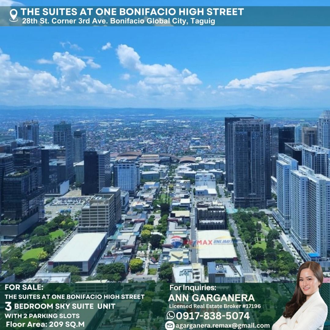 THE SUITES BGC FOR SALE THE SUTES AT ONE BONIFACIO HIGH STREET 3BR ...