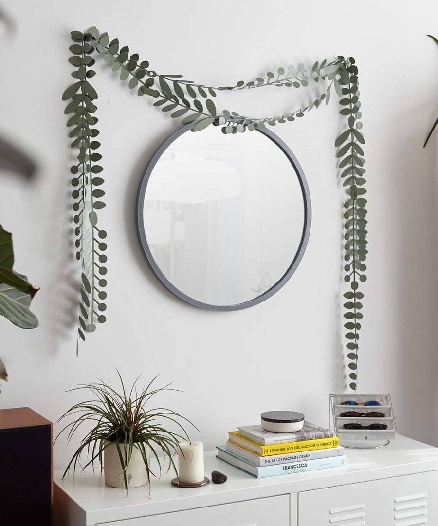 TP-Umbra Hub 24” Round Wall Mirror With Rubber Frame, Modern Room Decor ...