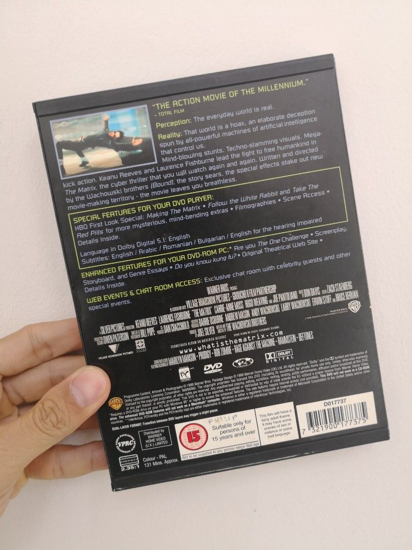 Ultra Rare The Matrix Dvd 1999 Warner Bros Movie English Classic ...