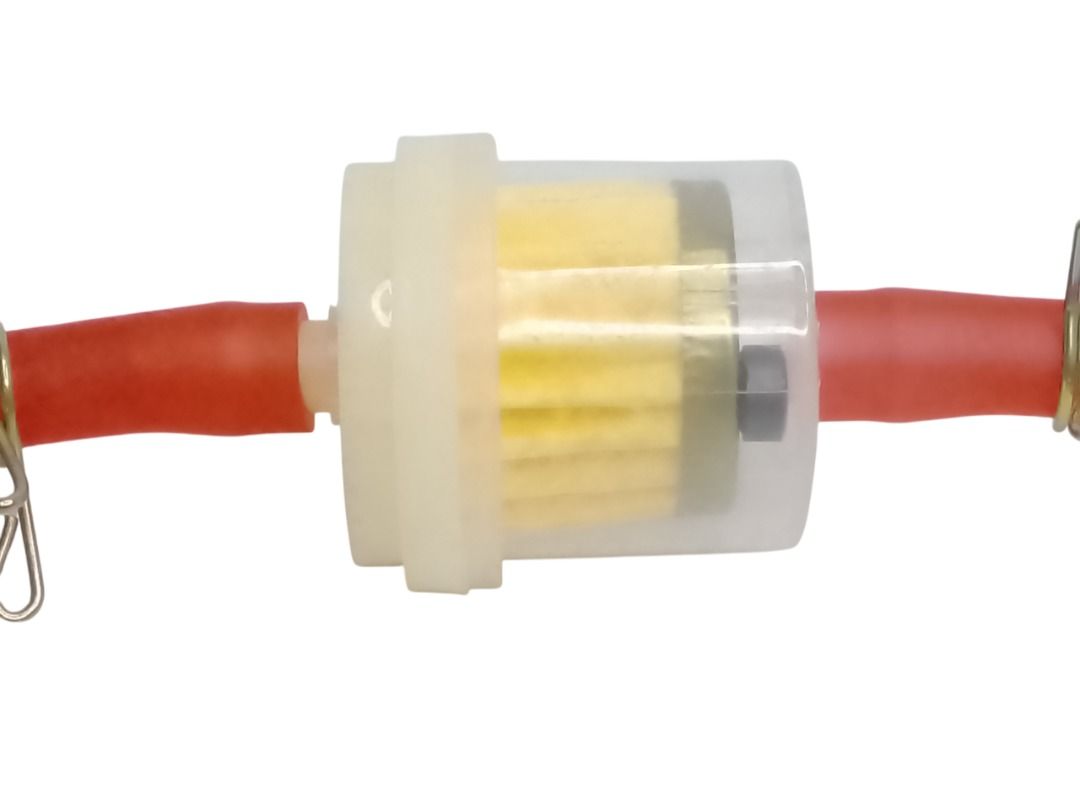 UNIVERSAL MOTORCYCLE FUEL FILTER PETROL PIPE WITH DOUBLE HOSE and CLAMP ...