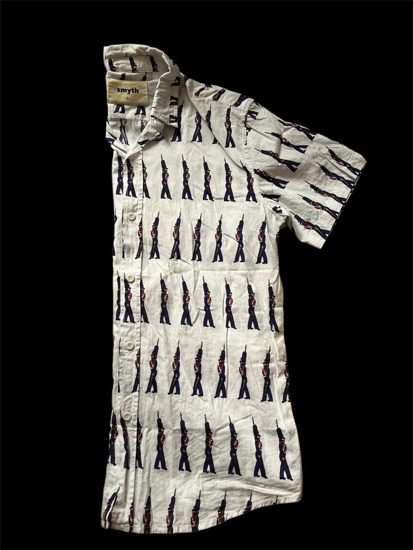 White patterned polo - Smyth, Men's Fashion, Tops & Sets, Tshirts ...