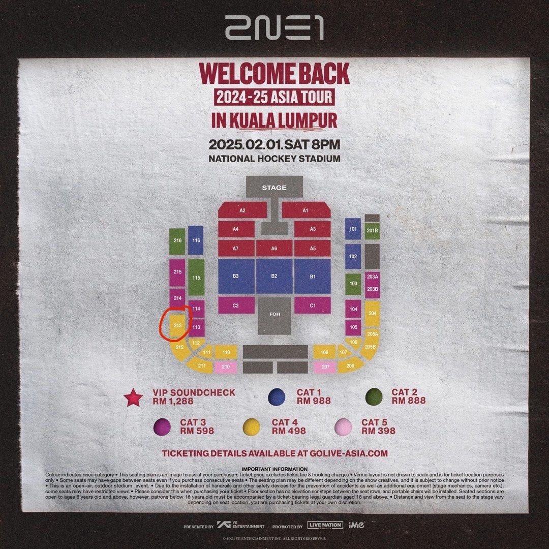 WTS 2NE1 WELCOME BACK TOUR IN KL MALAYSIA WANT TO SELL, Tickets ...
