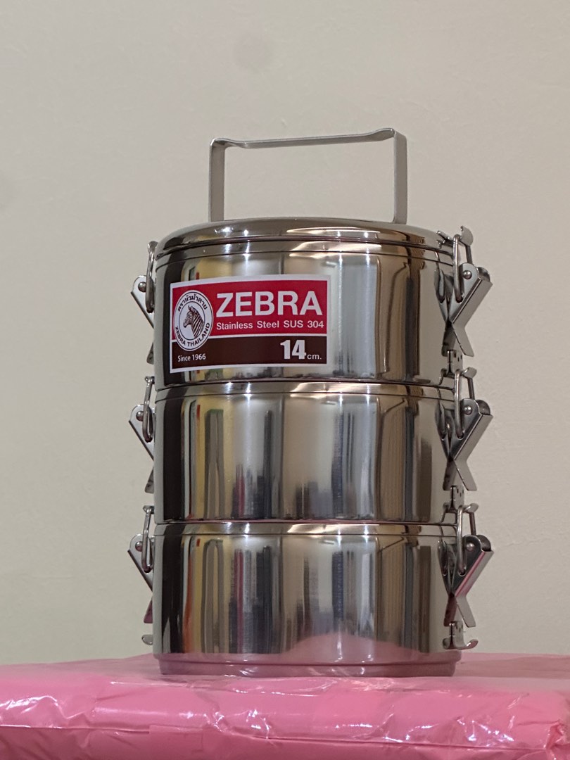 Zebra Lock Food Carrier 14cm x 3 tiers, Furniture & Home Living ...