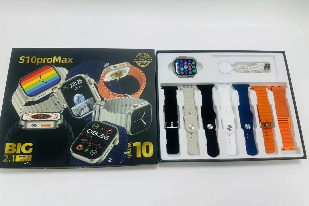 | S10 Promax Smart Watch | 7 in 1 Straps | 2.1 display | Amoled display ...