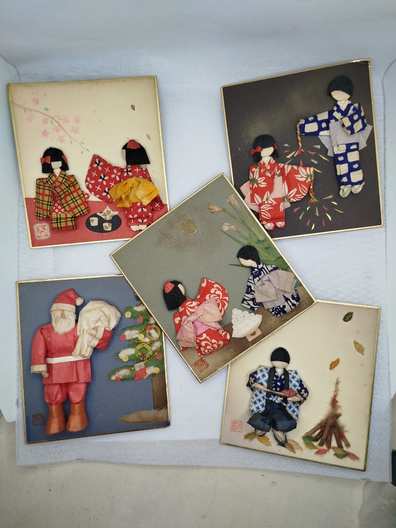 Authenthic Japanses Oshie 3D Craft Month themed Artwork (5pieces ...