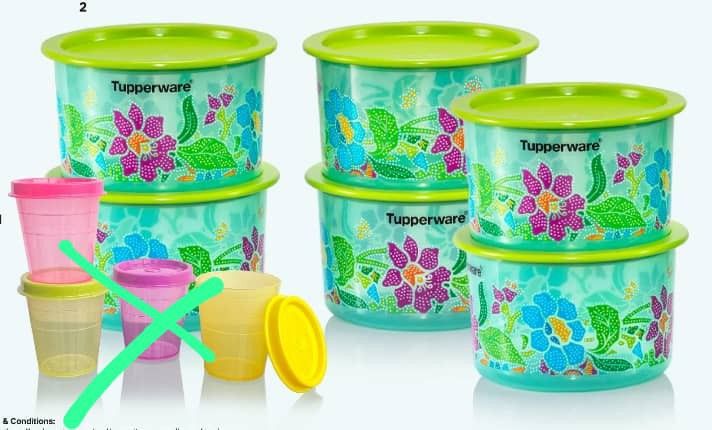 Batik One Touch Tupperware, Furniture & Home Living, Kitchenware ...