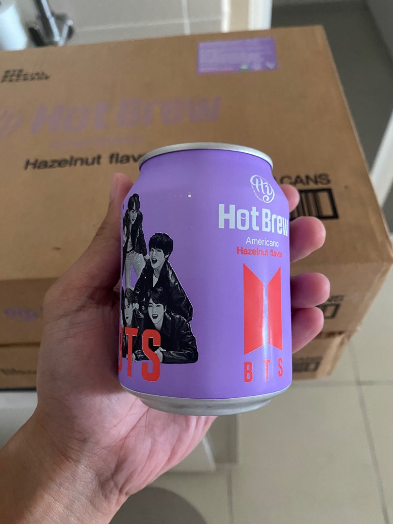 FREE BTS X Hot Brew (2 box=48cans) , Food & Drinks, Beverages on Carousell