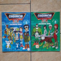 Buku Mewarnai Import Digimon 02 Zero Two Colouring Book Vol 1 & 2, Buku ...
