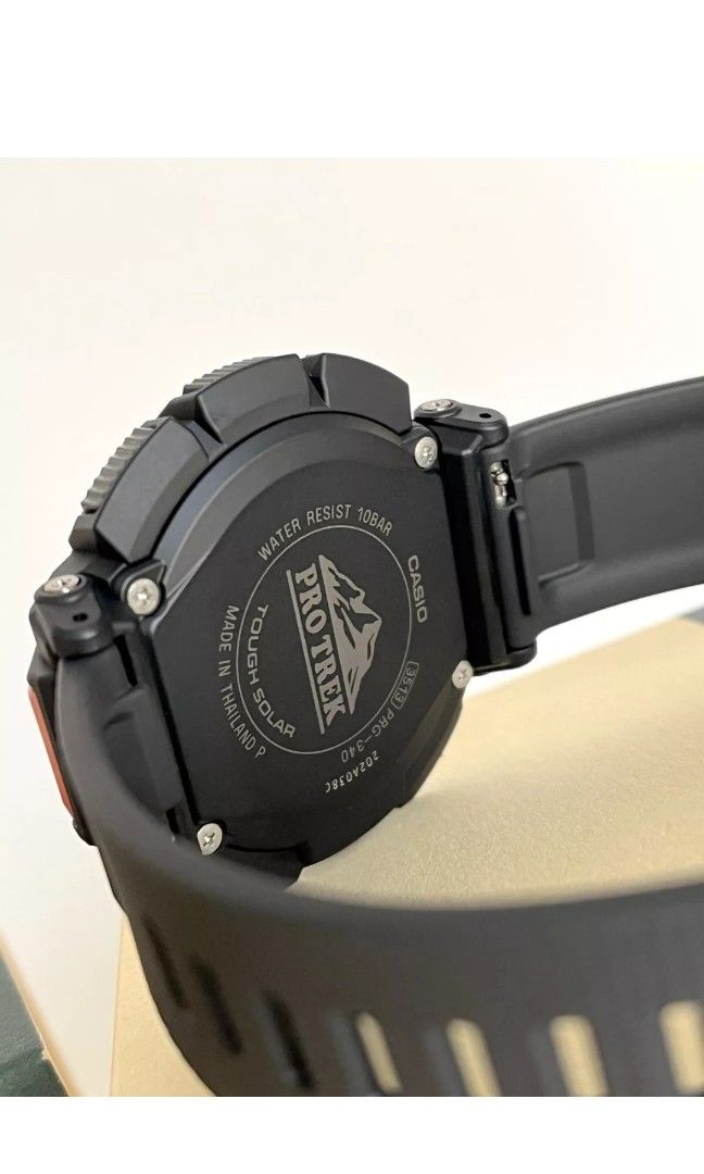 Casio Pro Trek * PRG340-1 Tough Solar Triple Sensor Renewable Black Rubber Strap, Luxury ...