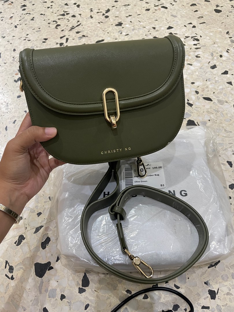 Christy Ng Aspen Shoulder Bag in Olive Green, Women's Fashion, Bags ...