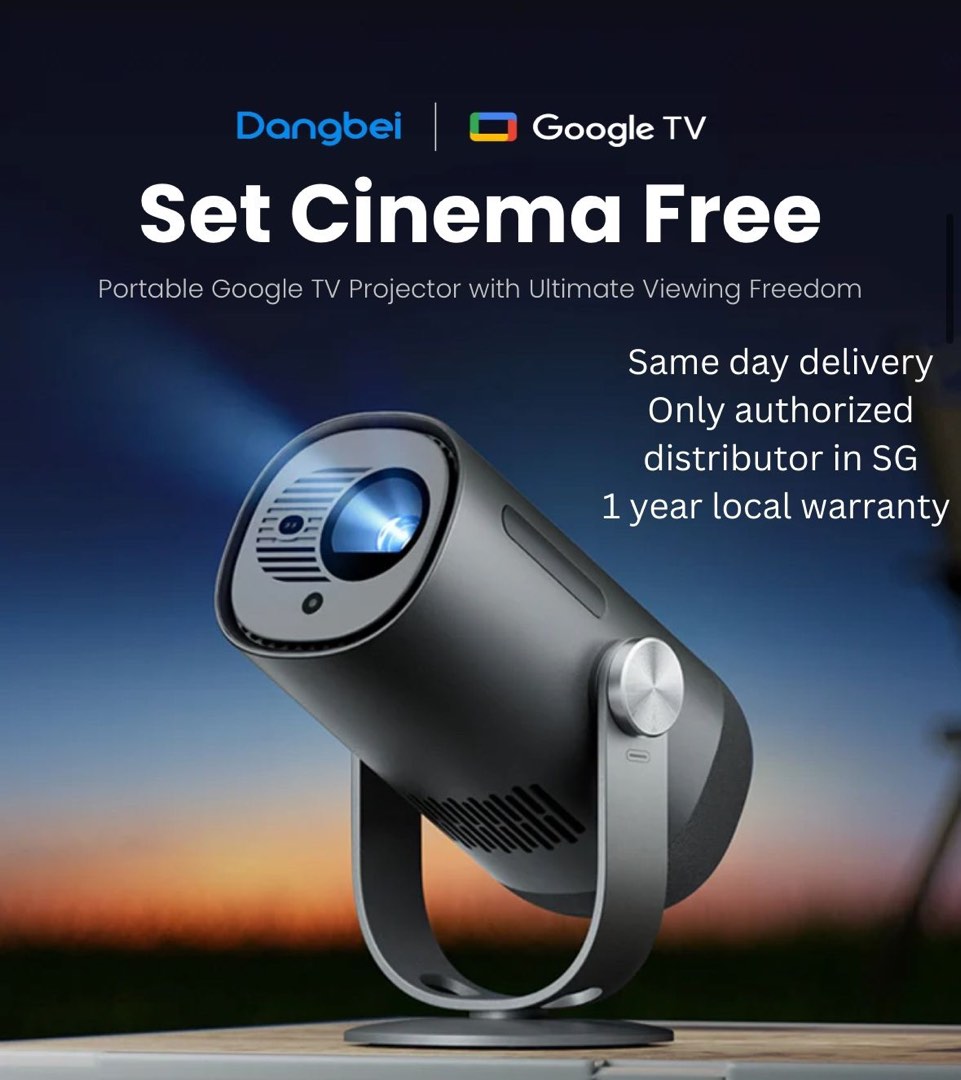 Dangbei Freedo portable 4K projector, Google TV, USB C charging ...