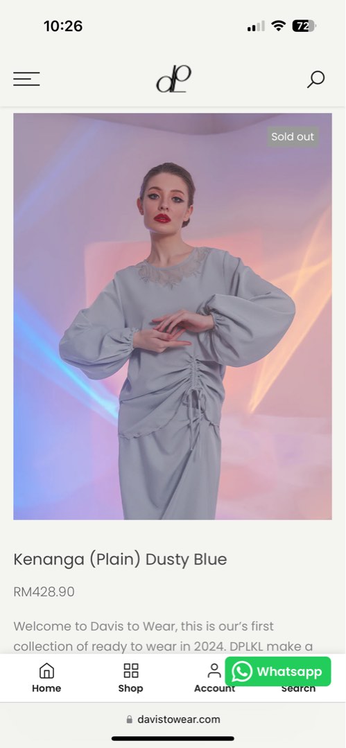 DPLKL kenanga kurung (dusty blue) size S, Women's Fashion, Muslimah ...