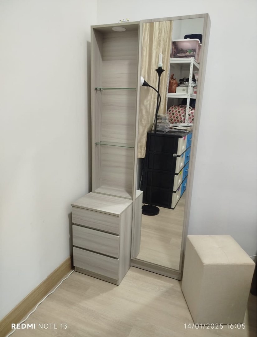 DRESSING TABLE WITH LONG MIRROR, Furniture & Home Living, Furniture ...