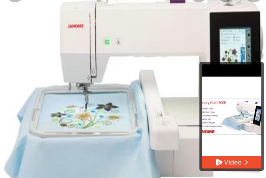 Janome embroidery machine MC500E, TV & Home Appliances, Other Home ...