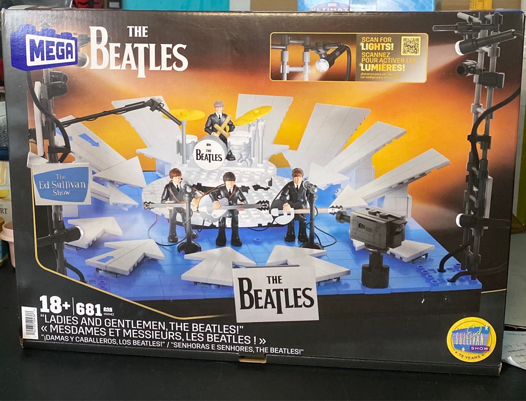 Mega The Beatles Collectible Building Toy with 681 Pieces, 4 Poseable ...
