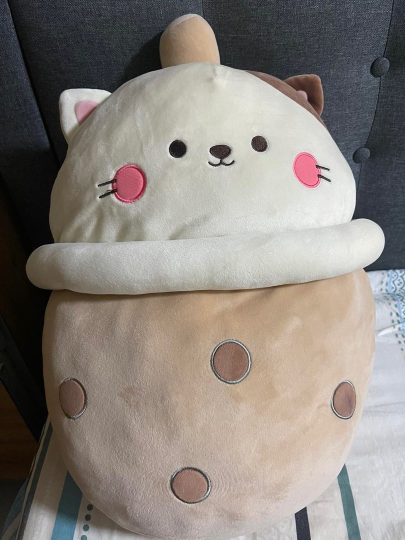 Miniso Cat Milktea Plushie, Hobbies & Toys, Toys & Games on Carousell