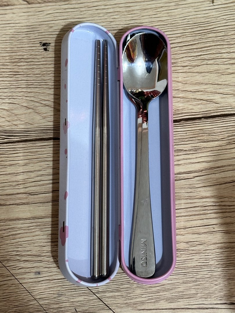 Miniso Spoon, Fork and Chopsticks Set, Furniture & Home Living ...