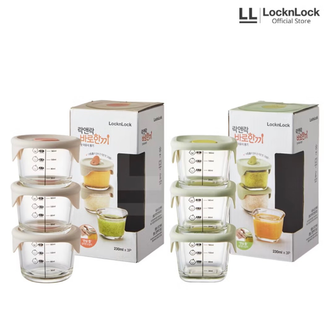 (NEW) Locknlock Glass Baby Food Container Green, Bayi & Anak, Perawatan ...