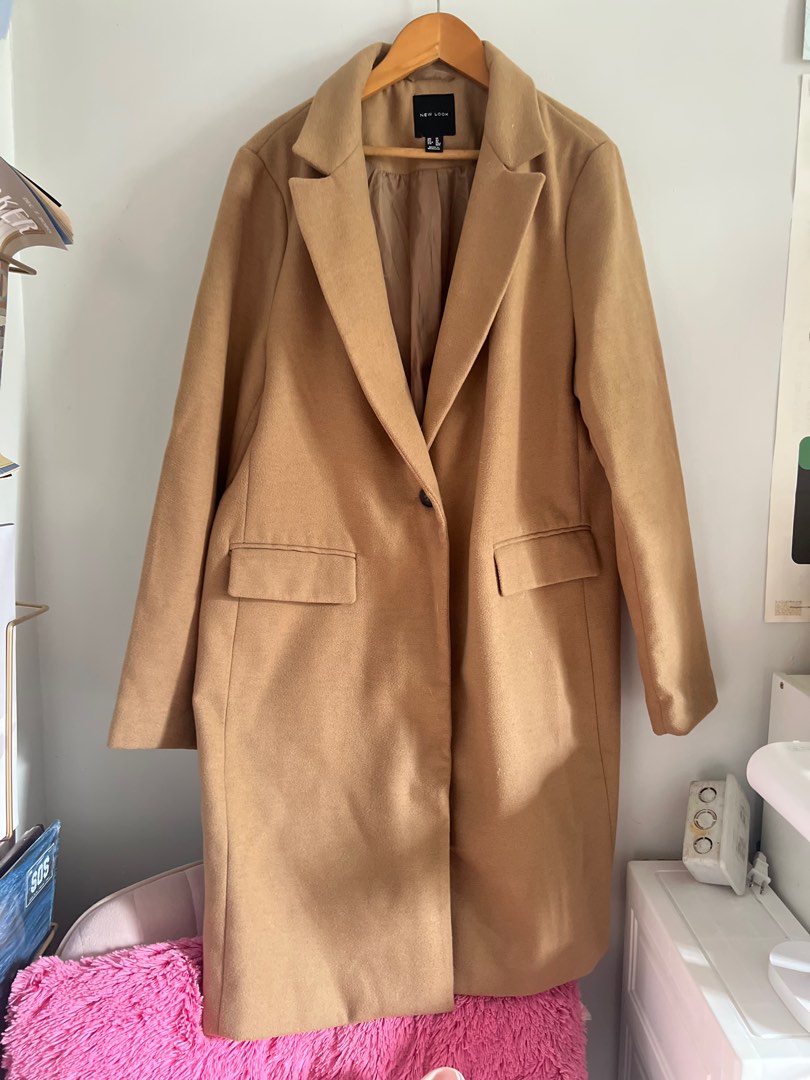 New Look Tan Overcoat, Women's Fashion, Coats, Jackets and Outerwear on ...