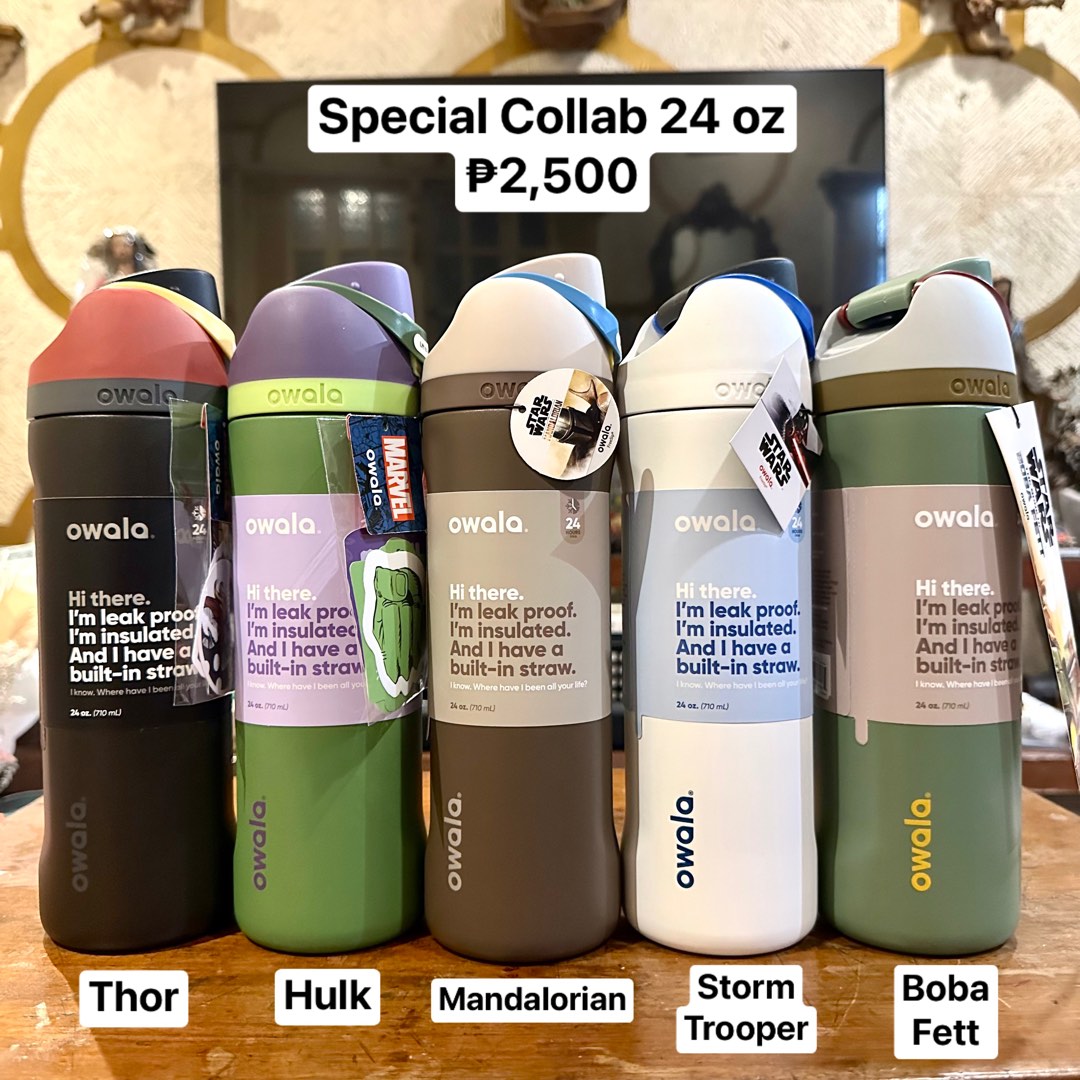 Owala 24 oz Marvel & Starwars ( Thor, Storm Trooper, Boba Fett ...