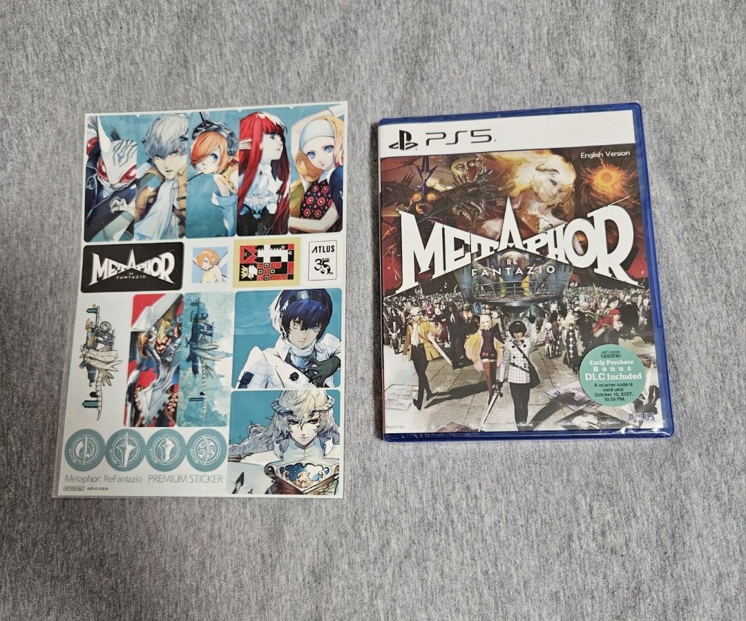 PS5 R3 Metaphor Refantazio + Sticker Set + Costume Battle BGM Download Code, Video Gaming, Video ...