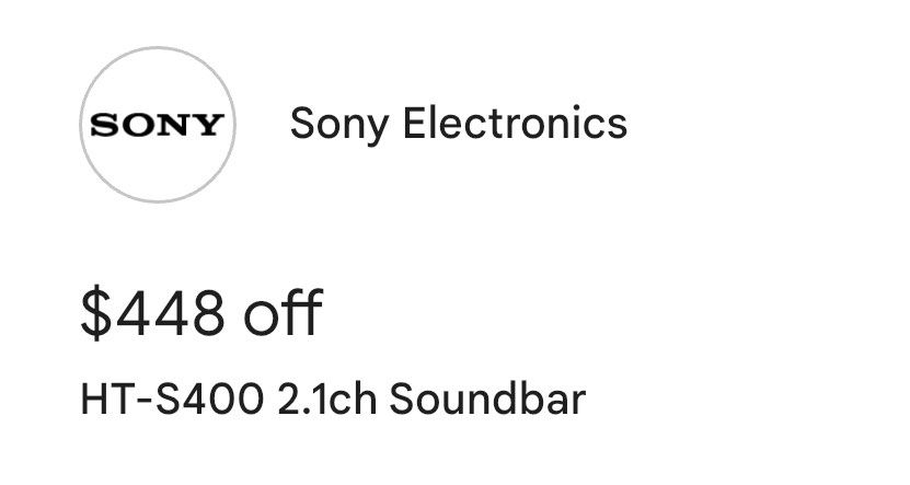 Sony HT-S400 2.1ch Soundbar $448 off Voucher, Tickets & Vouchers ...