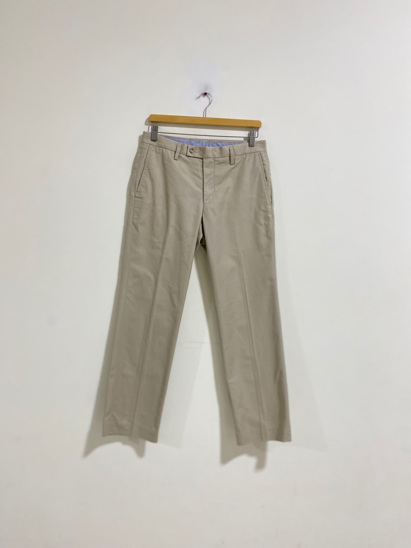 Uniqlo Beige Trouser Pants, Men's Fashion, Bottoms, Trousers on Carousell