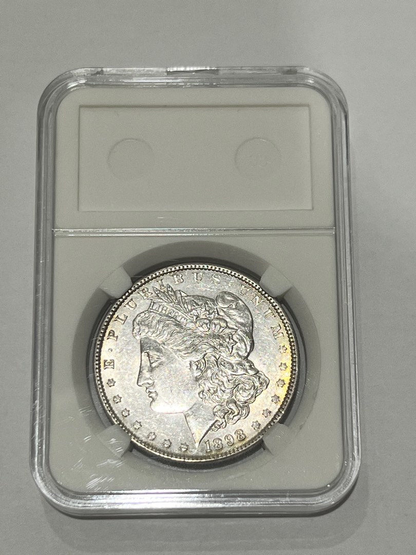 US 1898-P (no mintmark) Silver Morgan Dollar Uncirculated, Hobbies ...